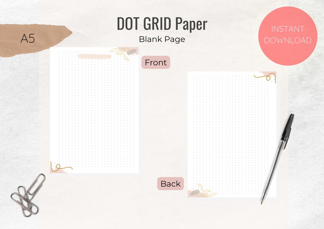 Dot Grid Paper Printable, Bullet Journal Note Pages, Personal Planner ...