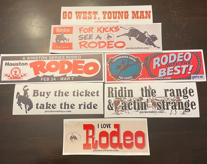 Vintage Rodeo & Western Themed Bumper Sticker Pack - Etsy