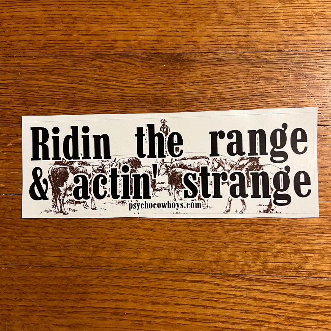 2 PACK Ridin the Range and Actin Strange Cowboy Rodeo Bumper Sticker - Etsy
