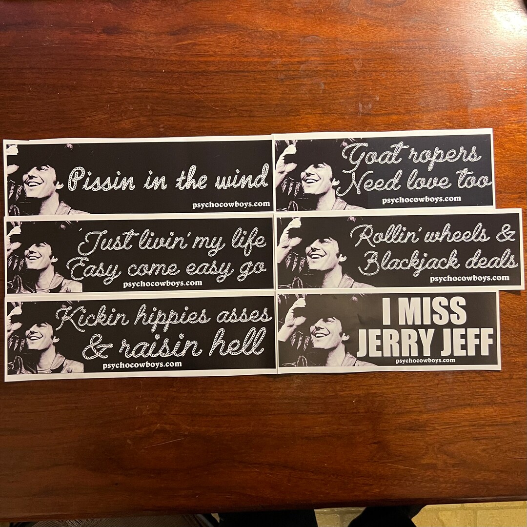 Jerry Jeff Walker Bumper Sticker Pack Texas Country Legend - Etsy