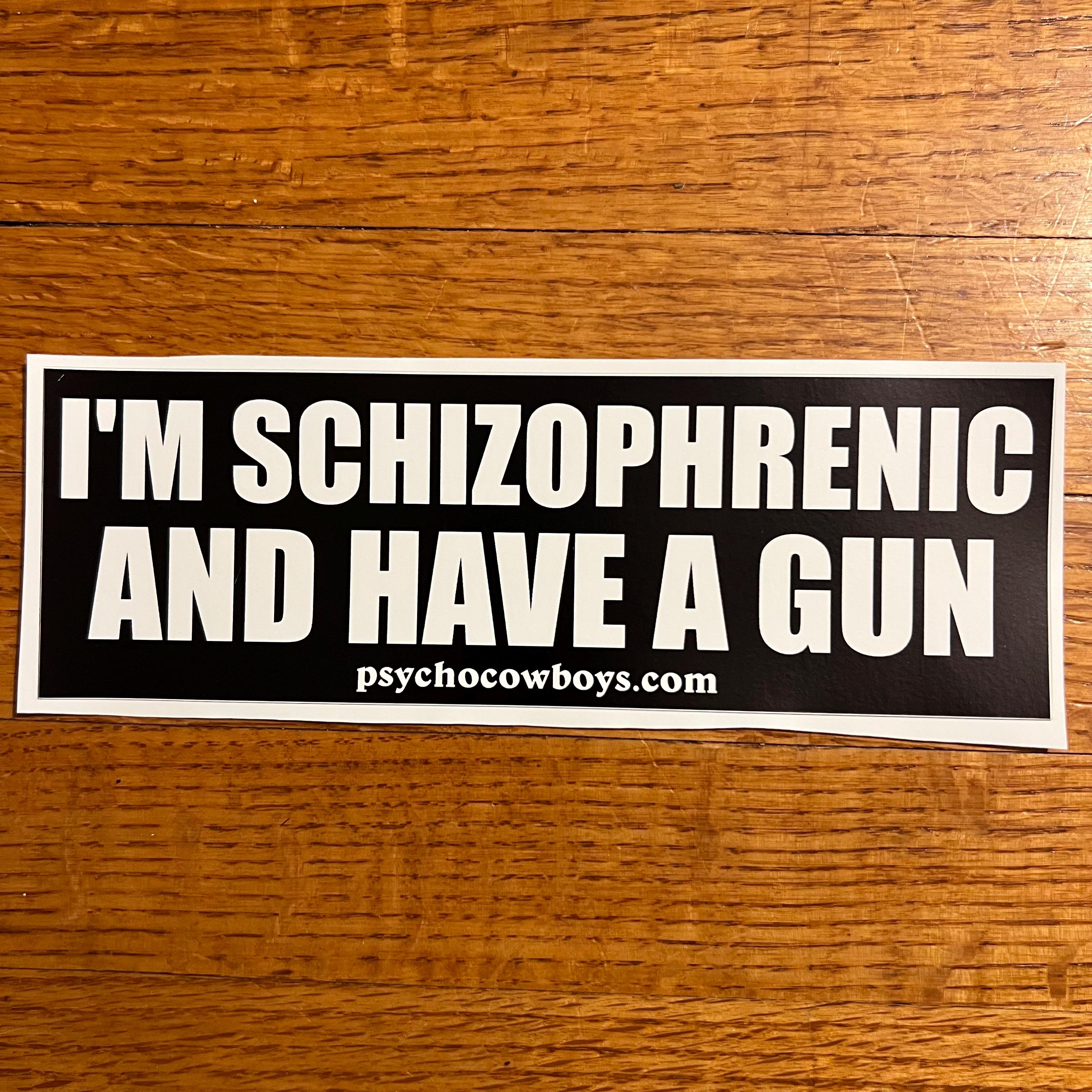 2 PACK I’m Schizophrenic and Have a Gun Funny Bumper Sticker - Etsy