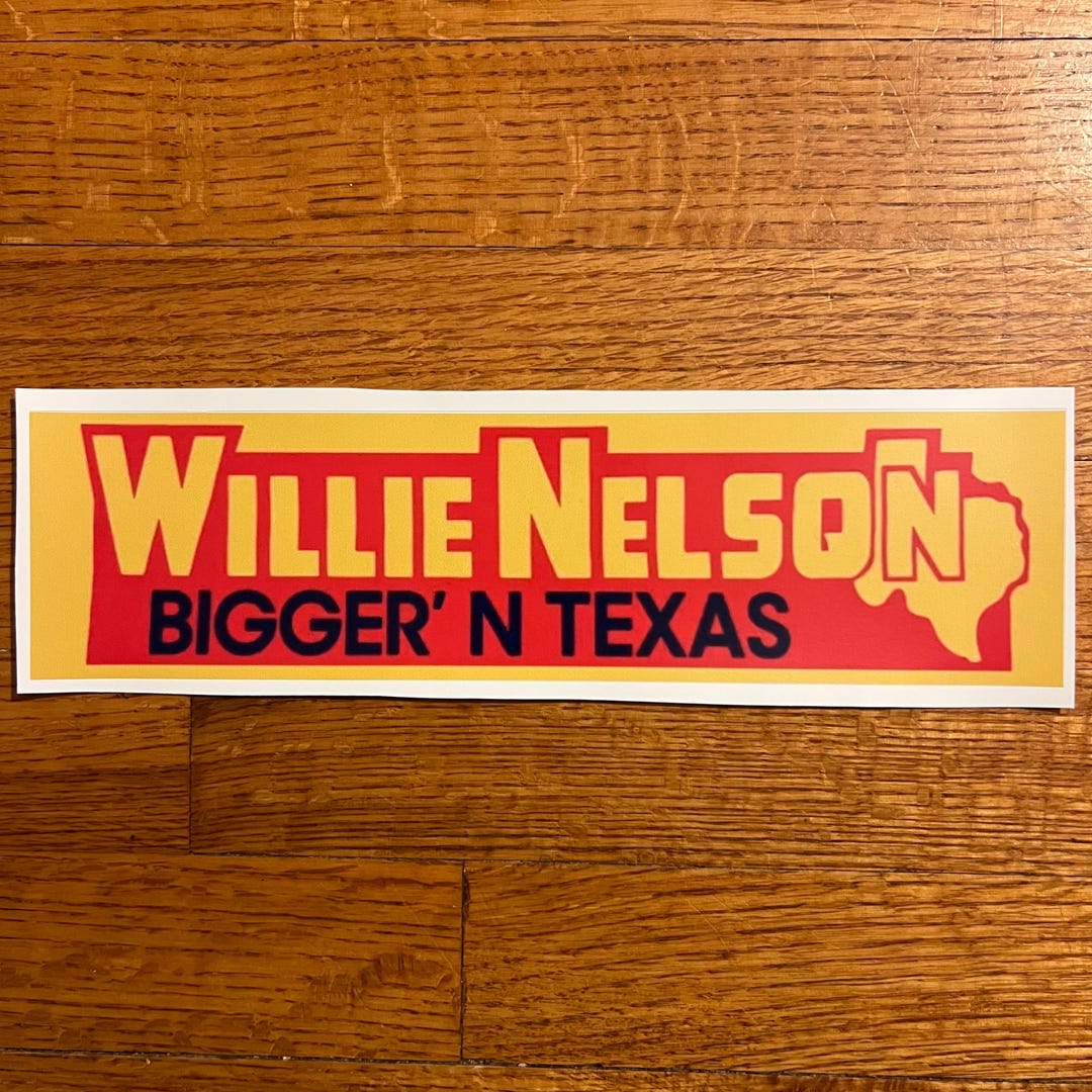 Vintage Inspired Willie Nelson Bigger’n Texas Classic Country Cowboy ...
