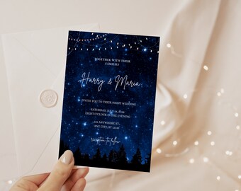 Starry Night Invitation - Etsy