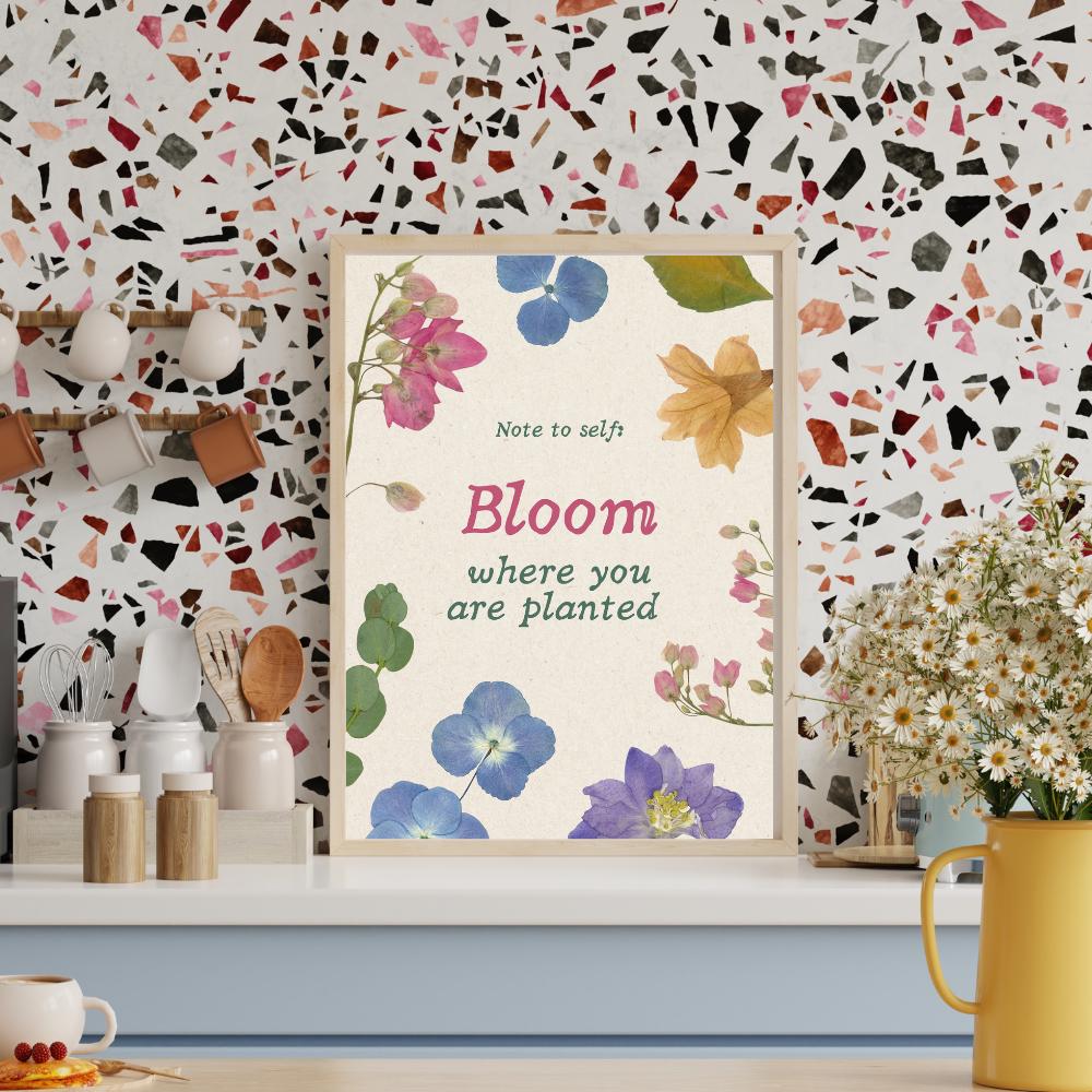 Bloom Where Planted Printable | Botanical Wall Art | Inspirational ...