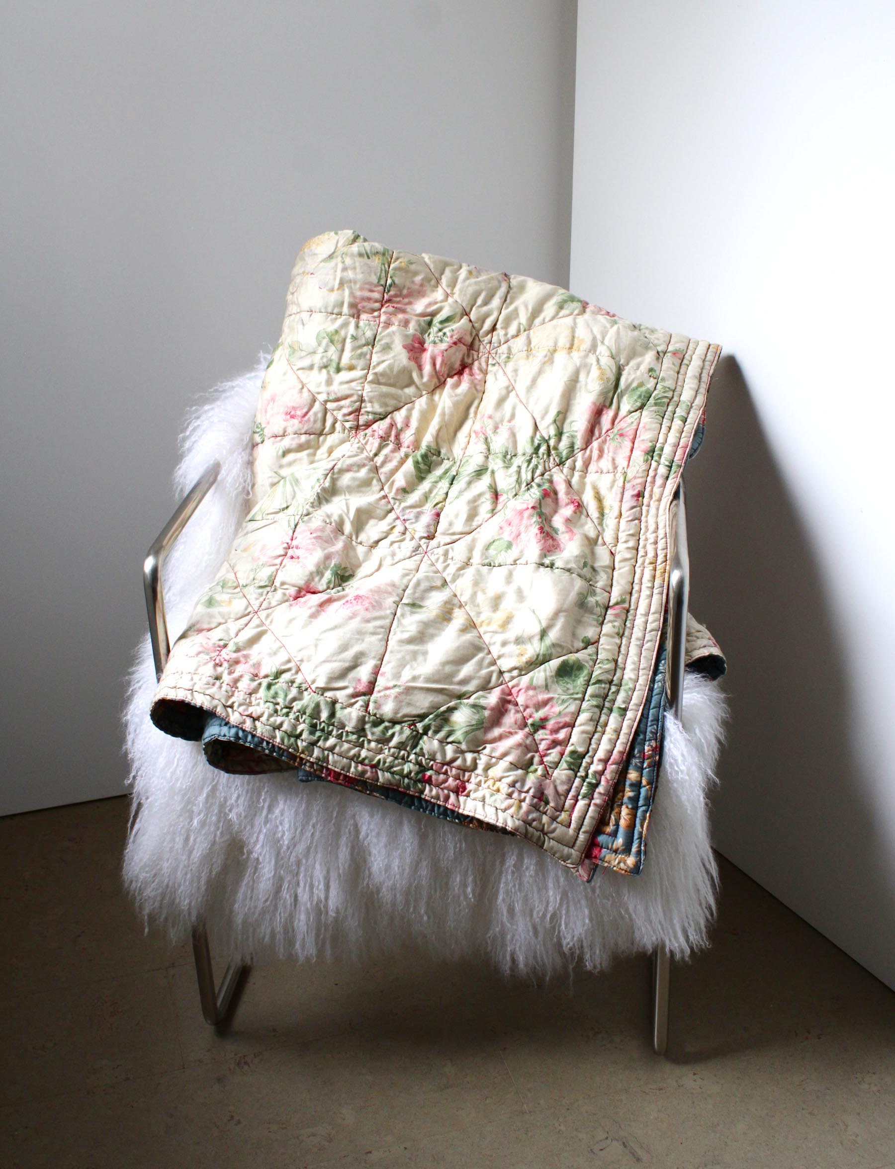 Boutis Style Quilt Cabbage Roses Shabby Chic French Provincial - Etsy