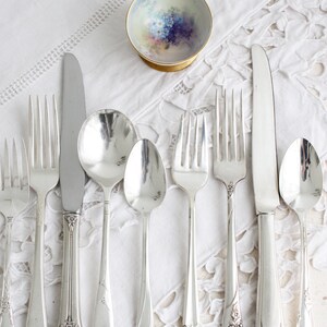 Mixed Silver Plated Cutlery Set Vintage Curated Art Deco Pattern ...
