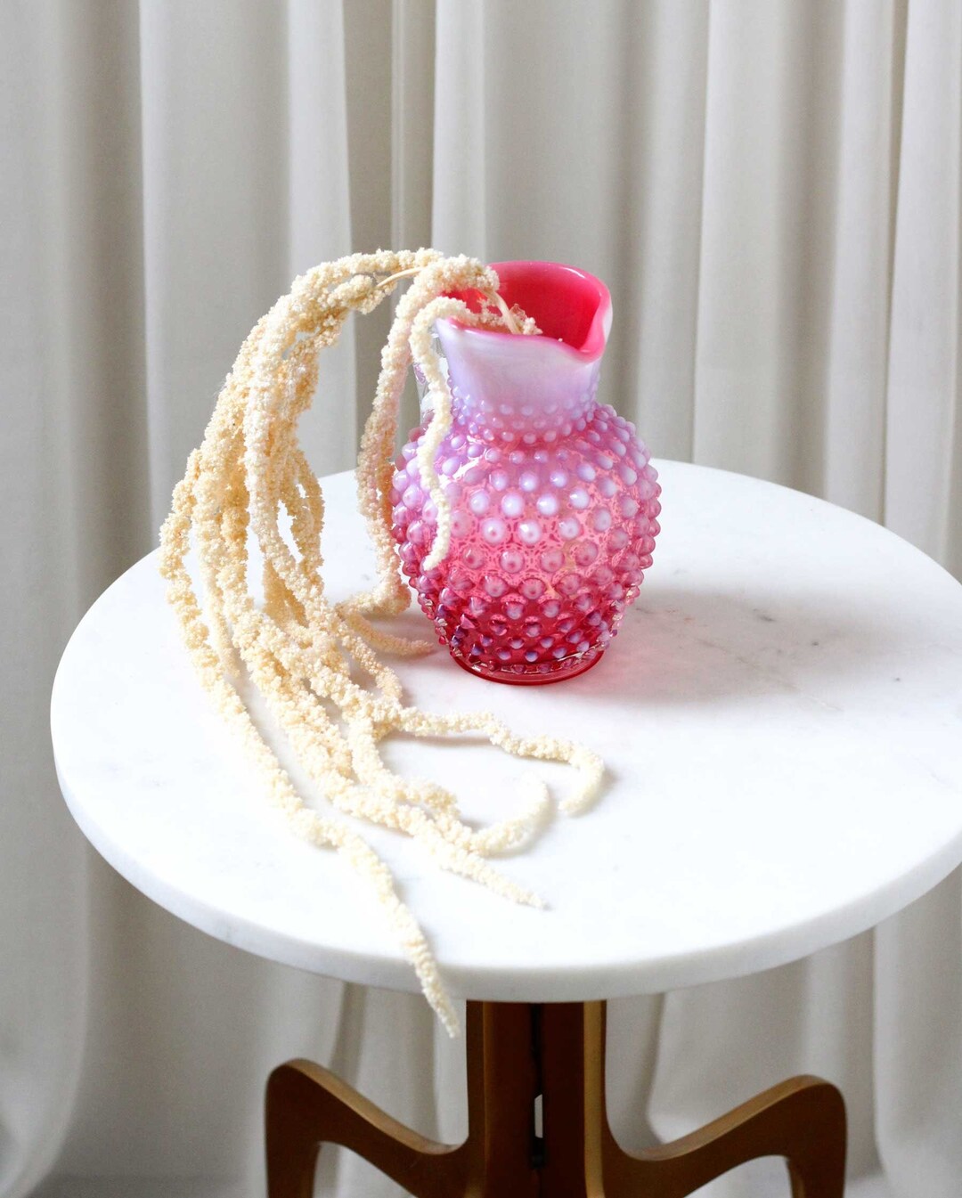 Vintage Fenton Opalescent Hobnail Syrup Pitcher Strawberry - Etsy