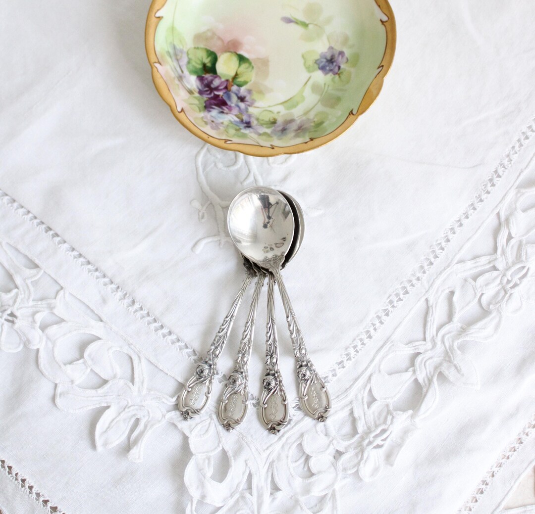 Sterling Silver Bouillon Soup Spoons La Parisienne Reed & Barton 1902 ...