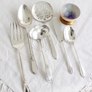 Mixed Silver Plated Cutlery Set Vintage Curated Art Deco Pattern ...