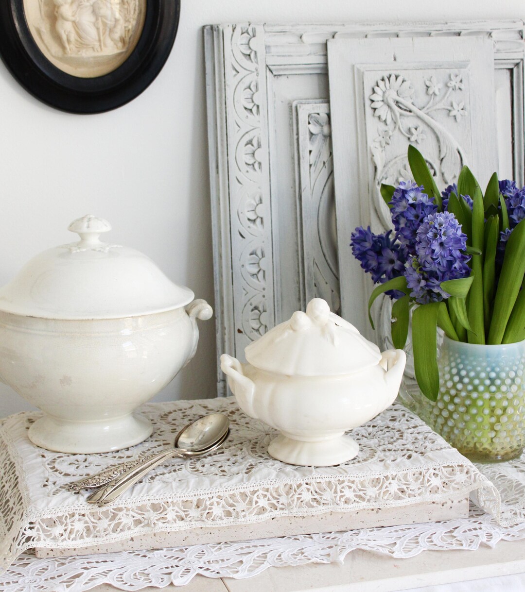 Antique Leeds Pottery English Creamware Sauce Tureen or Saucier Hartley ...