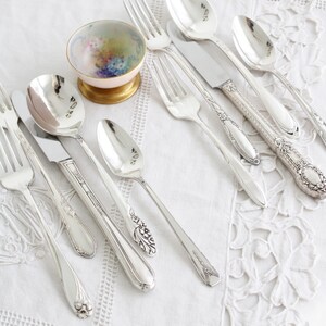 Mixed Silver Plated Cutlery Set Vintage Curated Art Deco Pattern ...