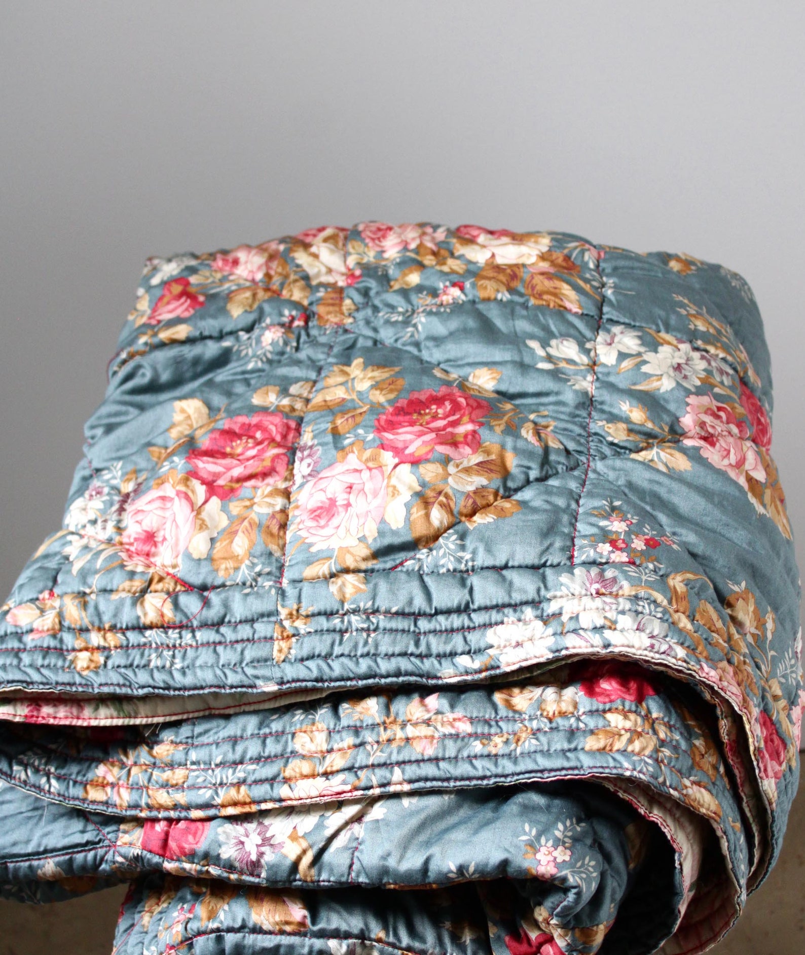 Boutis Style Quilt Cabbage Roses Shabby Chic French Provincial - Etsy