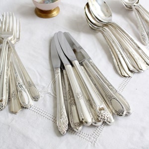 Mixed Silver Plated Cutlery Set Vintage Curated Art Deco Pattern ...
