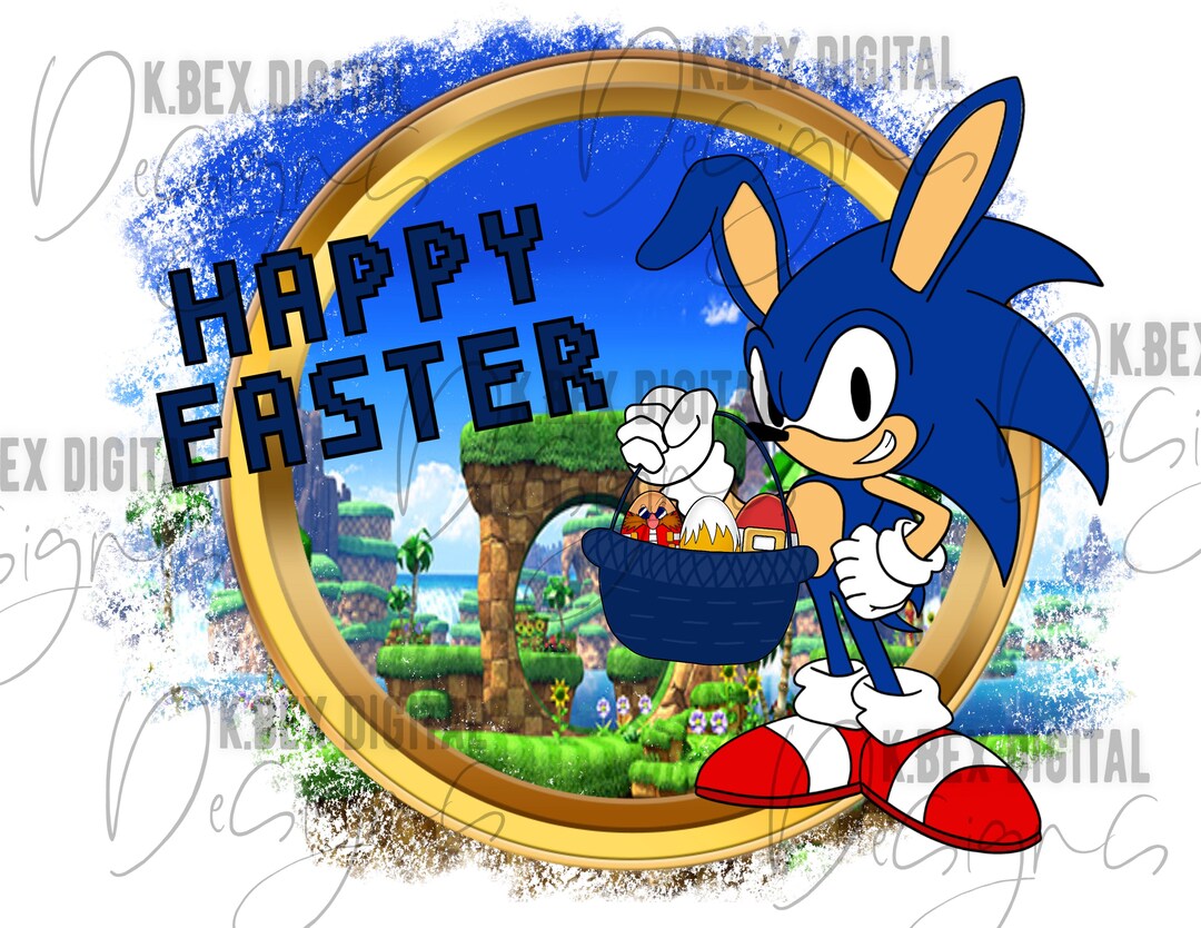 Happy Easter Sonic Sublimation Design Png - Etsy