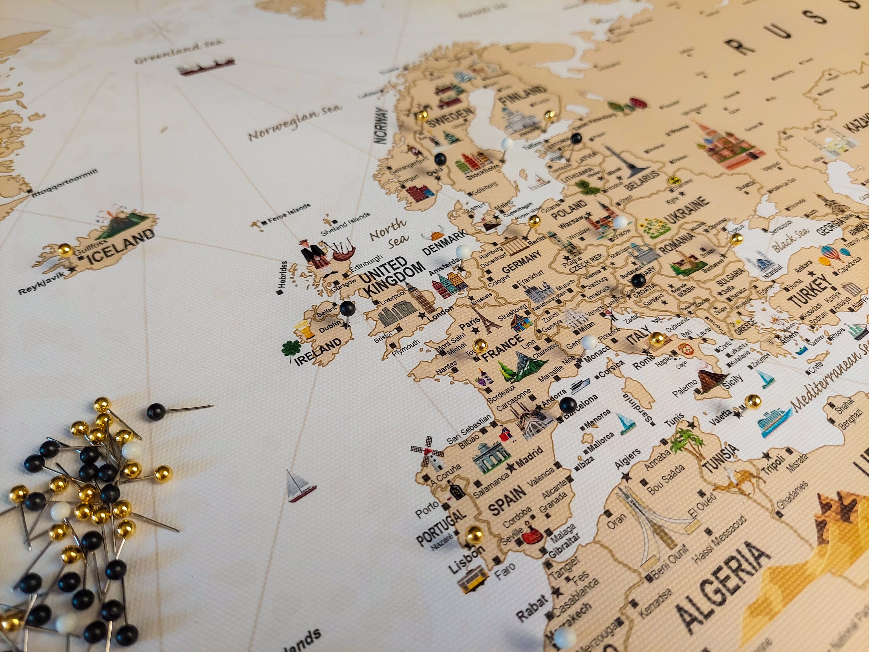 World Map Canvas and Poster. A Personalized Travel Map Perfect - Etsy