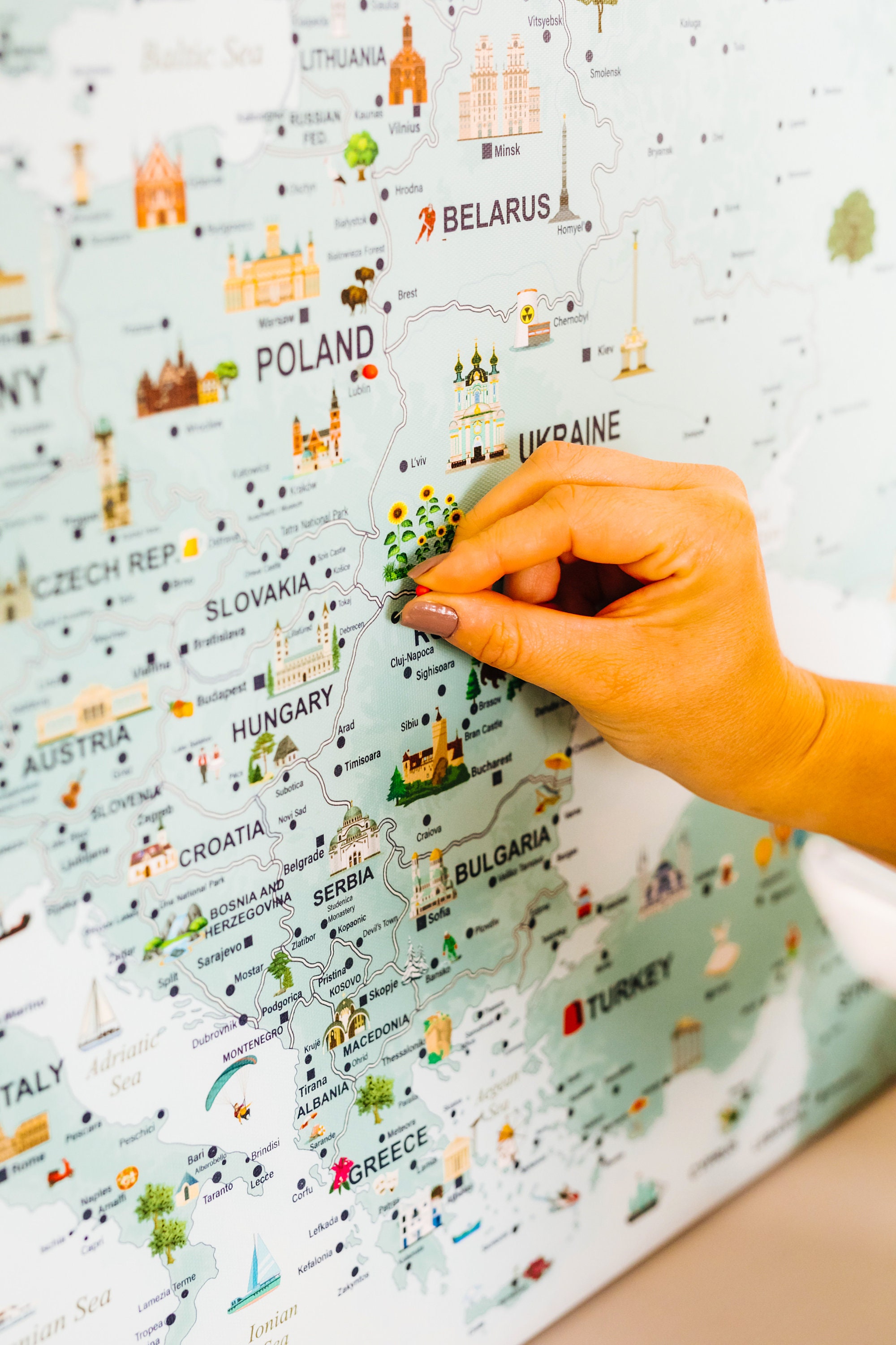 Europe Map Travel Personalized Illustrated Travel Map - Etsy