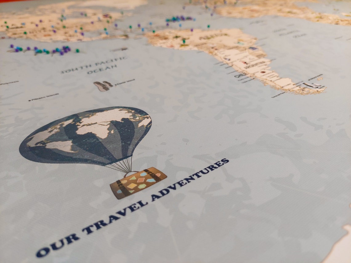 World Map Canvas and Poster. A Personalized Travel Map Perfect - Etsy