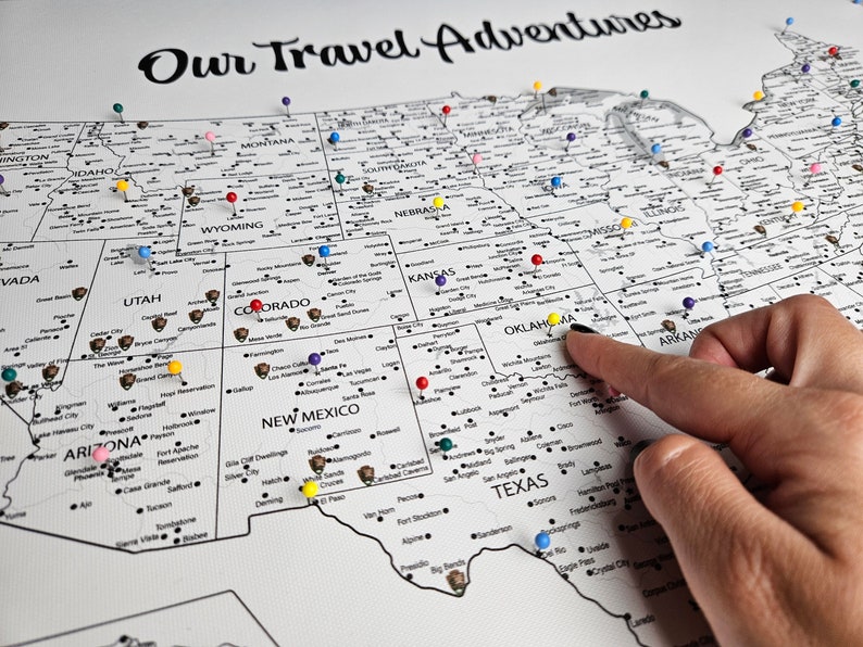 Small US Travel Map Illustrated Map Personalized Travel Map National ...