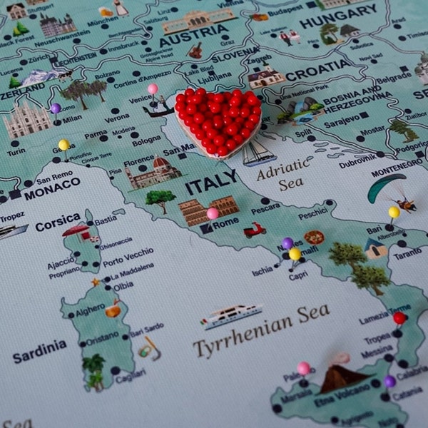 USA Travel Map Illustrated Map Personalized Travel Map National Parks ...