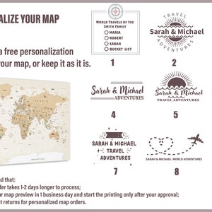 World Map Canvas and Poster. A Personalized Travel Map Perfect - Etsy