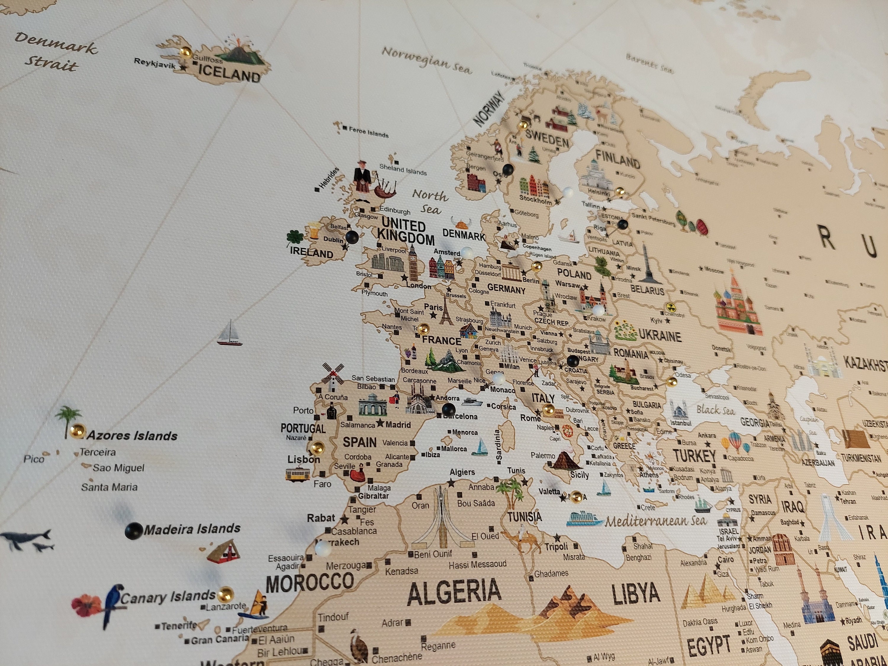 World Map Canvas and Poster. A Personalized Travel Map Perfect - Etsy