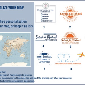 World Map Canvas and Poster. A Personalized Travel Map Perfect - Etsy