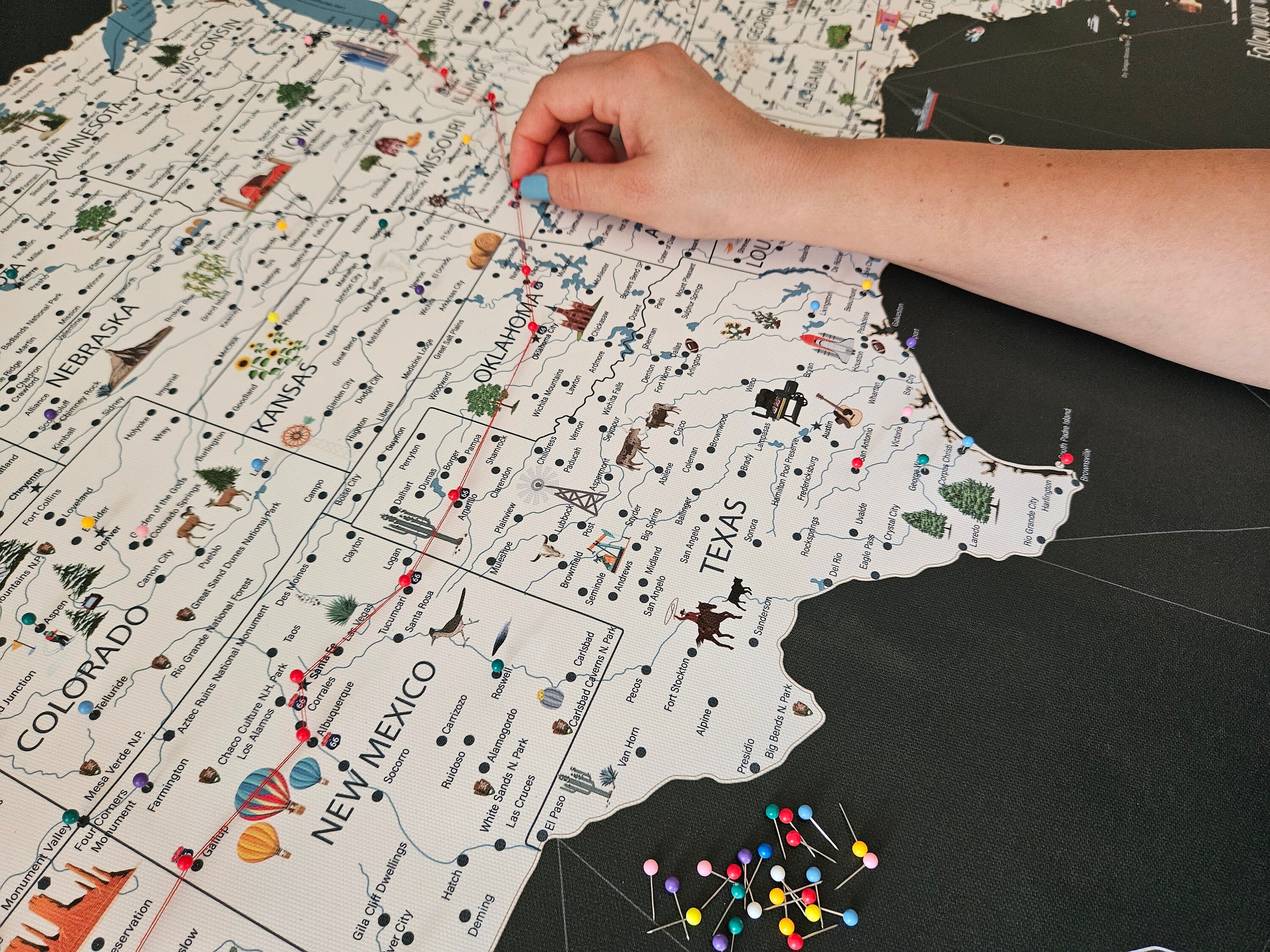 USA Travel Map Illustrated Map Personalized Travel Map National Parks ...