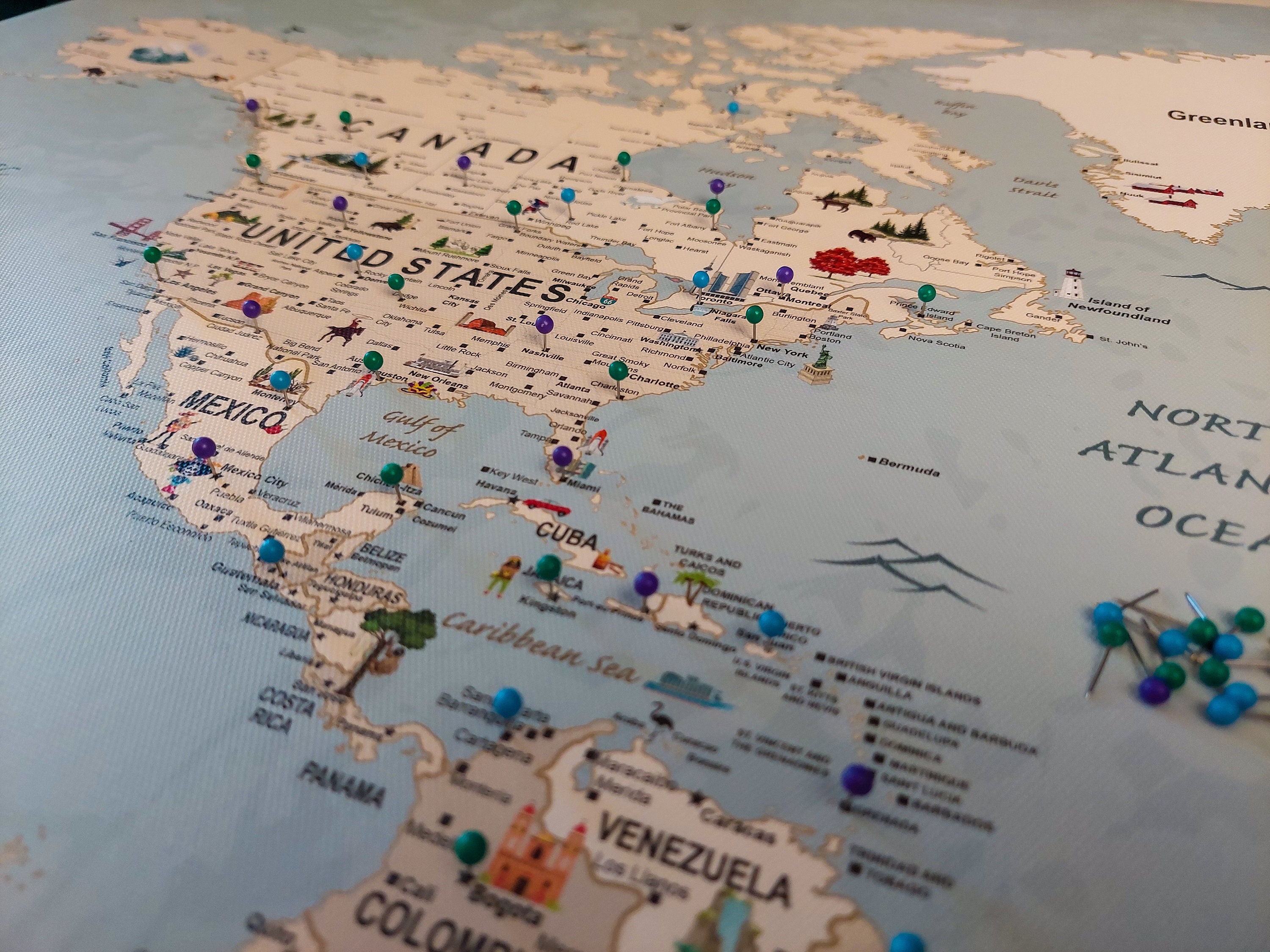 World Map Canvas and Poster. A Personalized Travel Map Perfect - Etsy