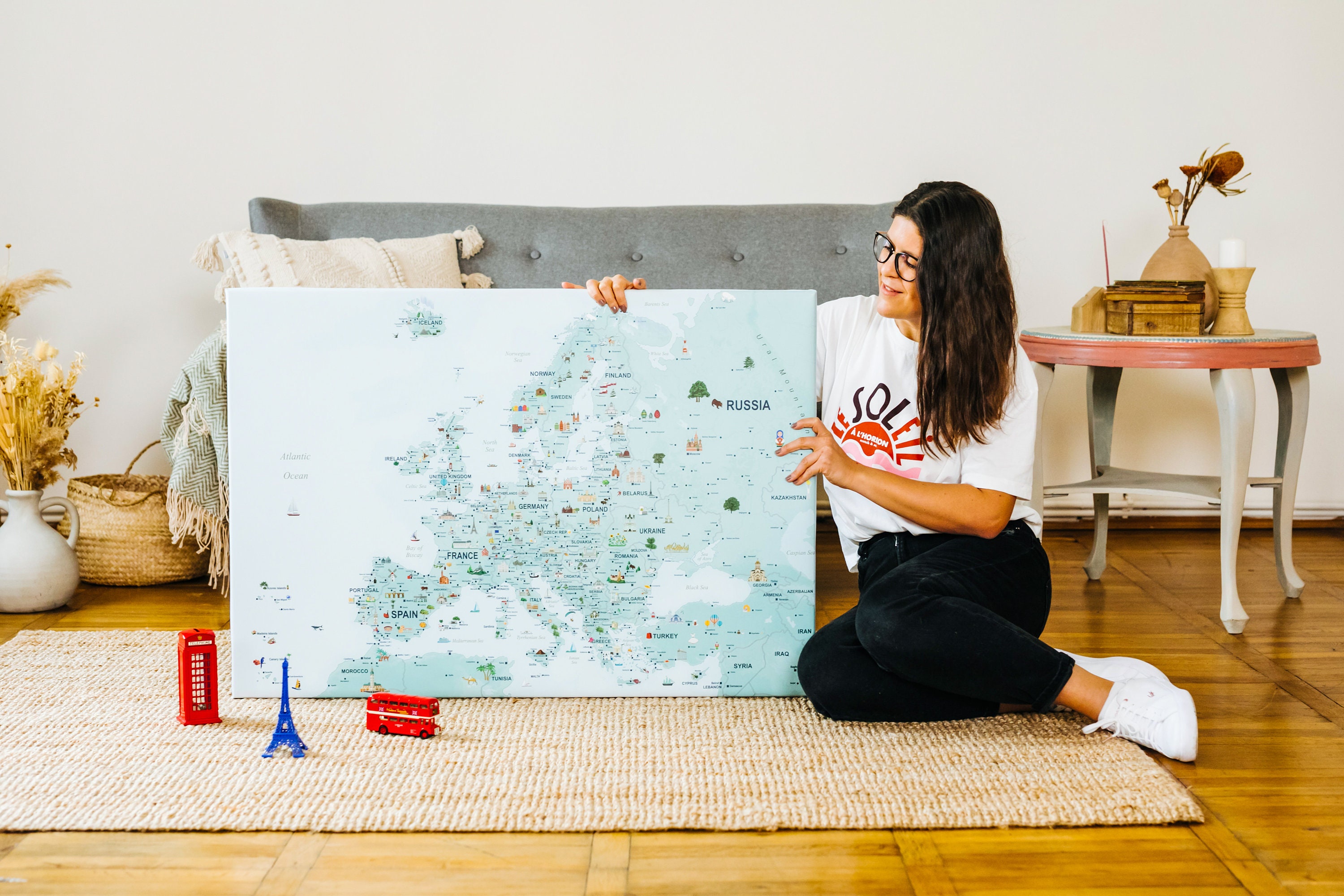 Europe Map Travel Personalized Illustrated Travel Map - Etsy