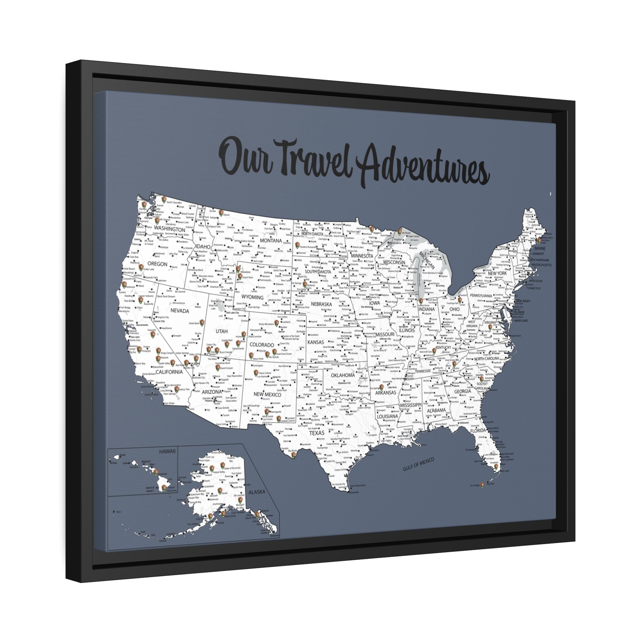 Small US Travel Map Illustrated Map Personalized Travel - Etsy