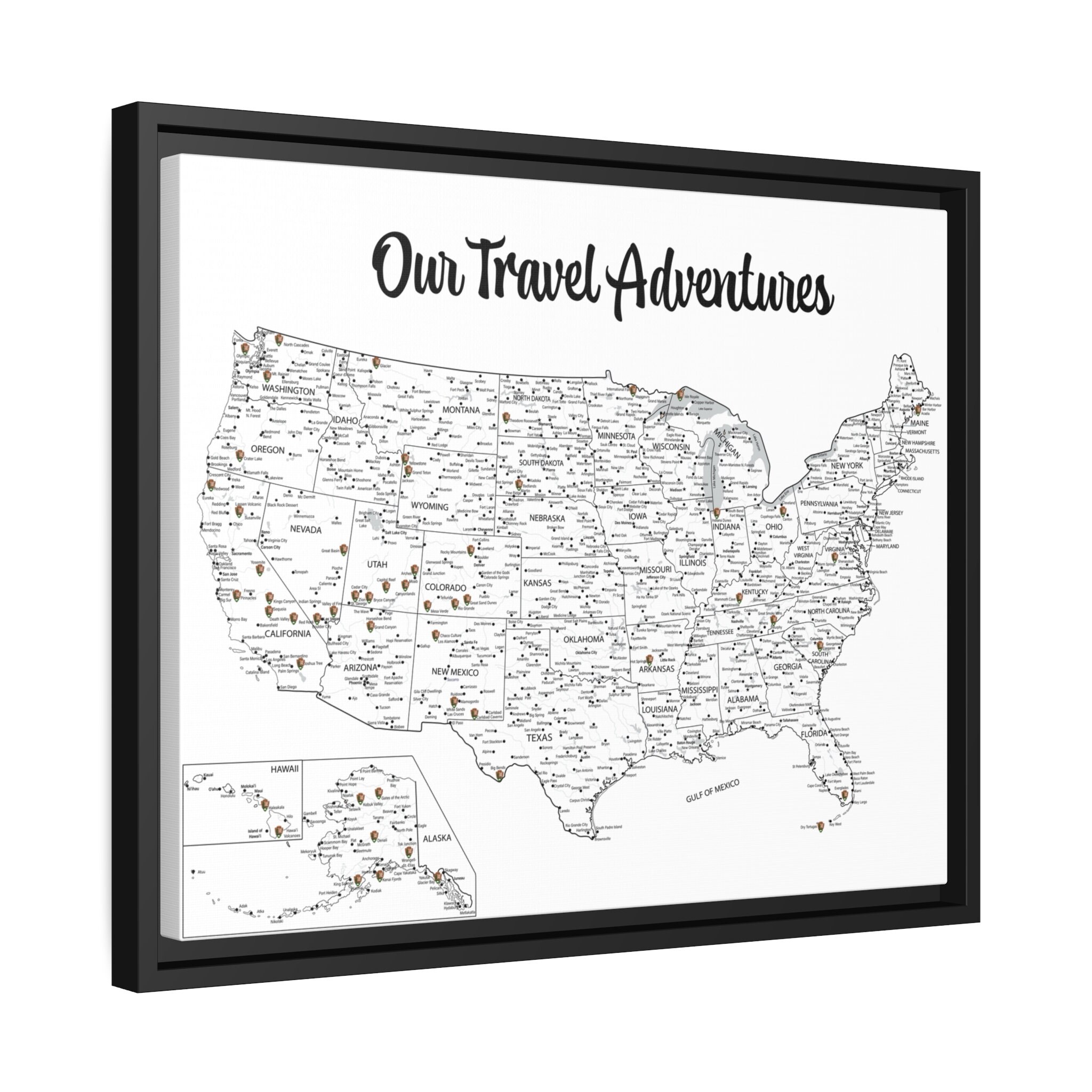 Small US Travel Map Illustrated Map Personalized Travel - Etsy