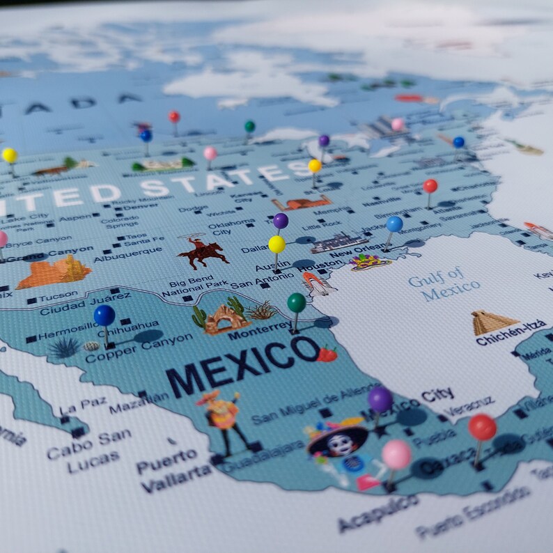 World Map Canvas and Poster. A Personalized Travel Map Perfect - Etsy