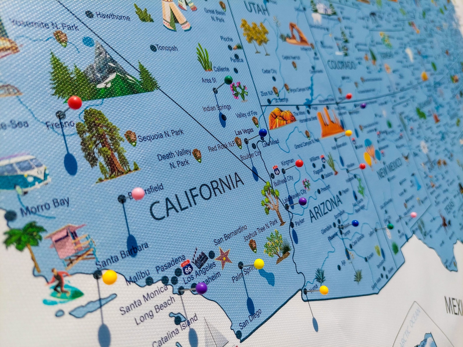 USA Travel Map Illustrated Map Personalized Travel Map - Etsy