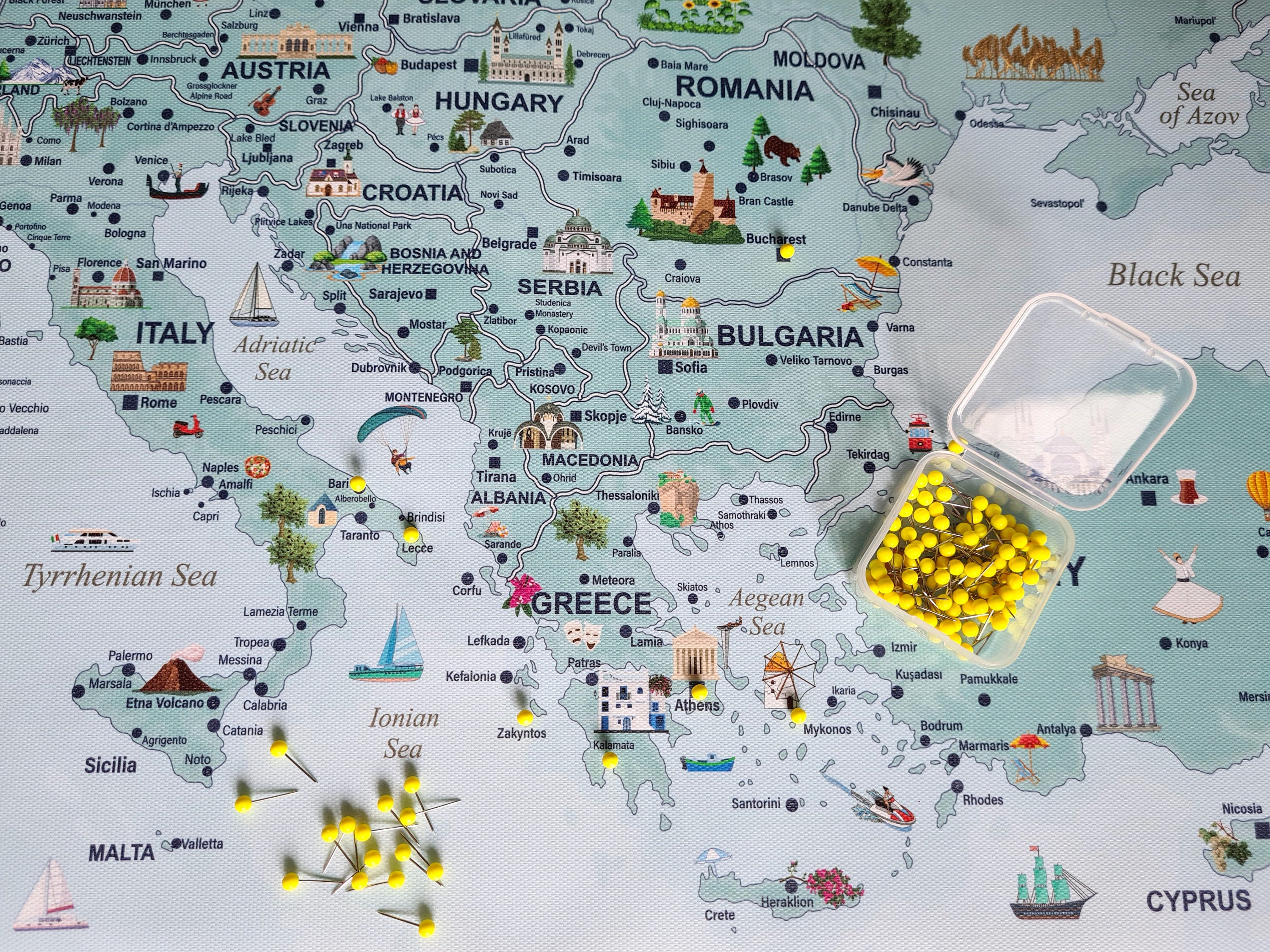 Europe Map Travel Personalized Illustrated Travel Map - Etsy