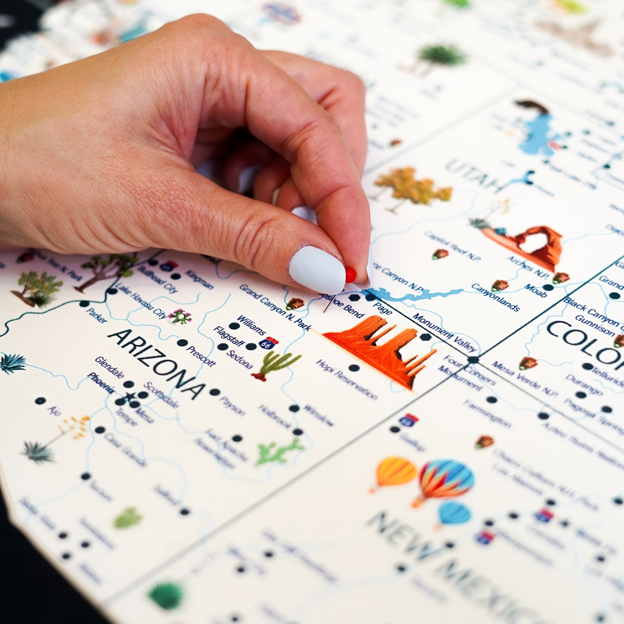 USA Travel Map Illustrated Map Personalized Travel Map National Parks ...