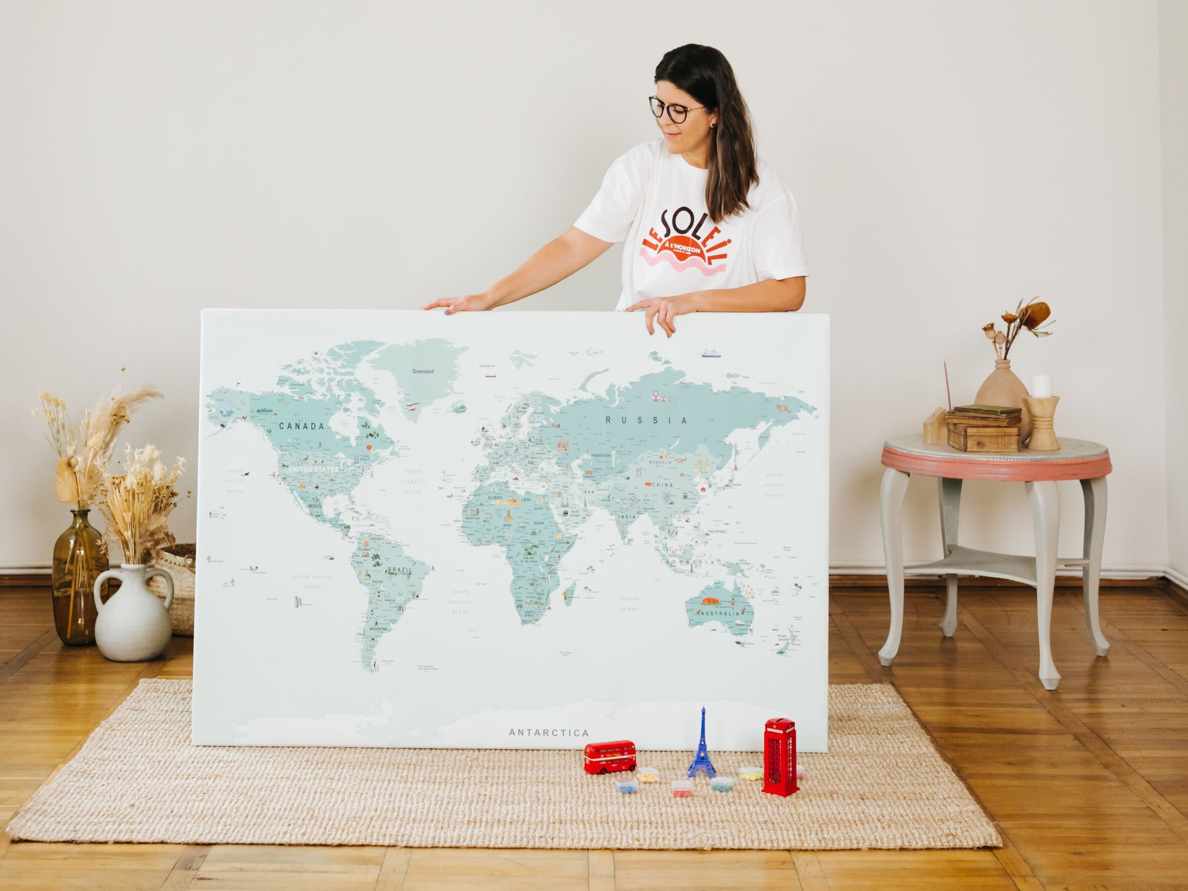 World Map Canvas and Poster. A Personalized Travel Map Perfect - Etsy