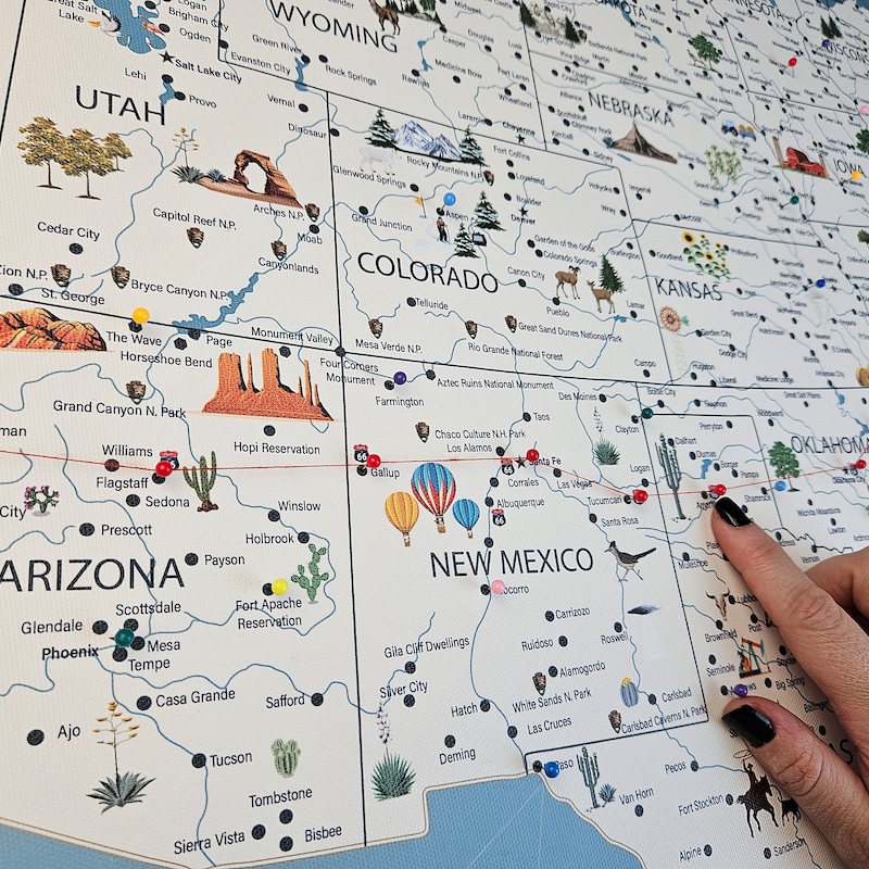 Push Pin Map - Etsy