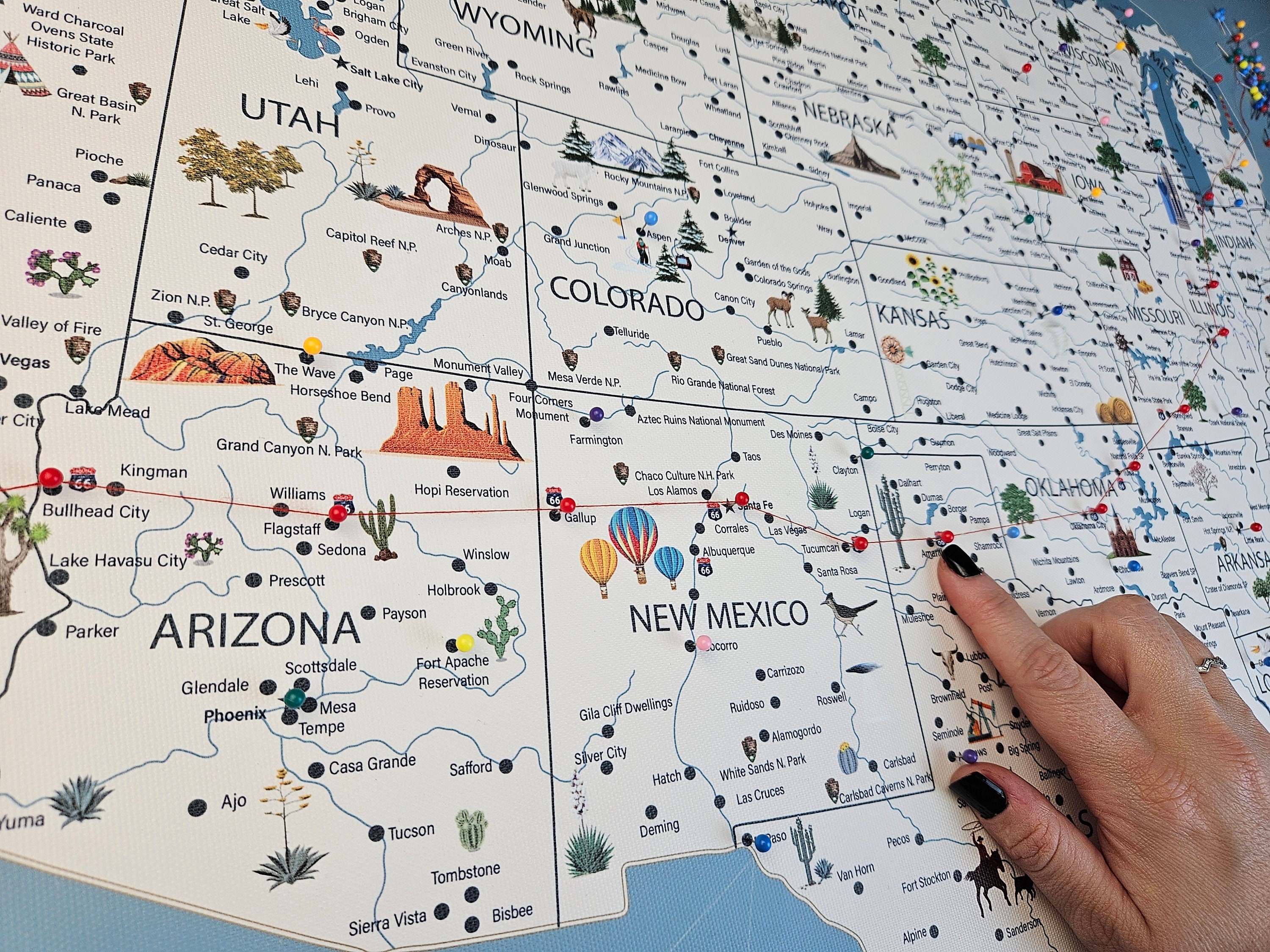 USA Travel Map Illustrated Map Personalized Travel Map National Parks ...