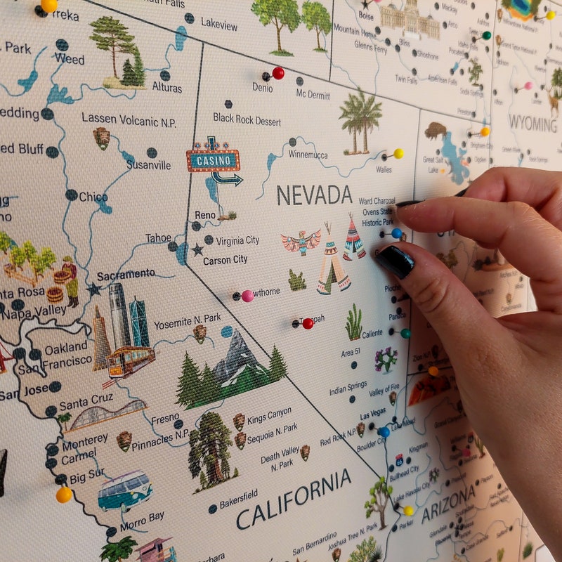 Push Pin Map - Etsy