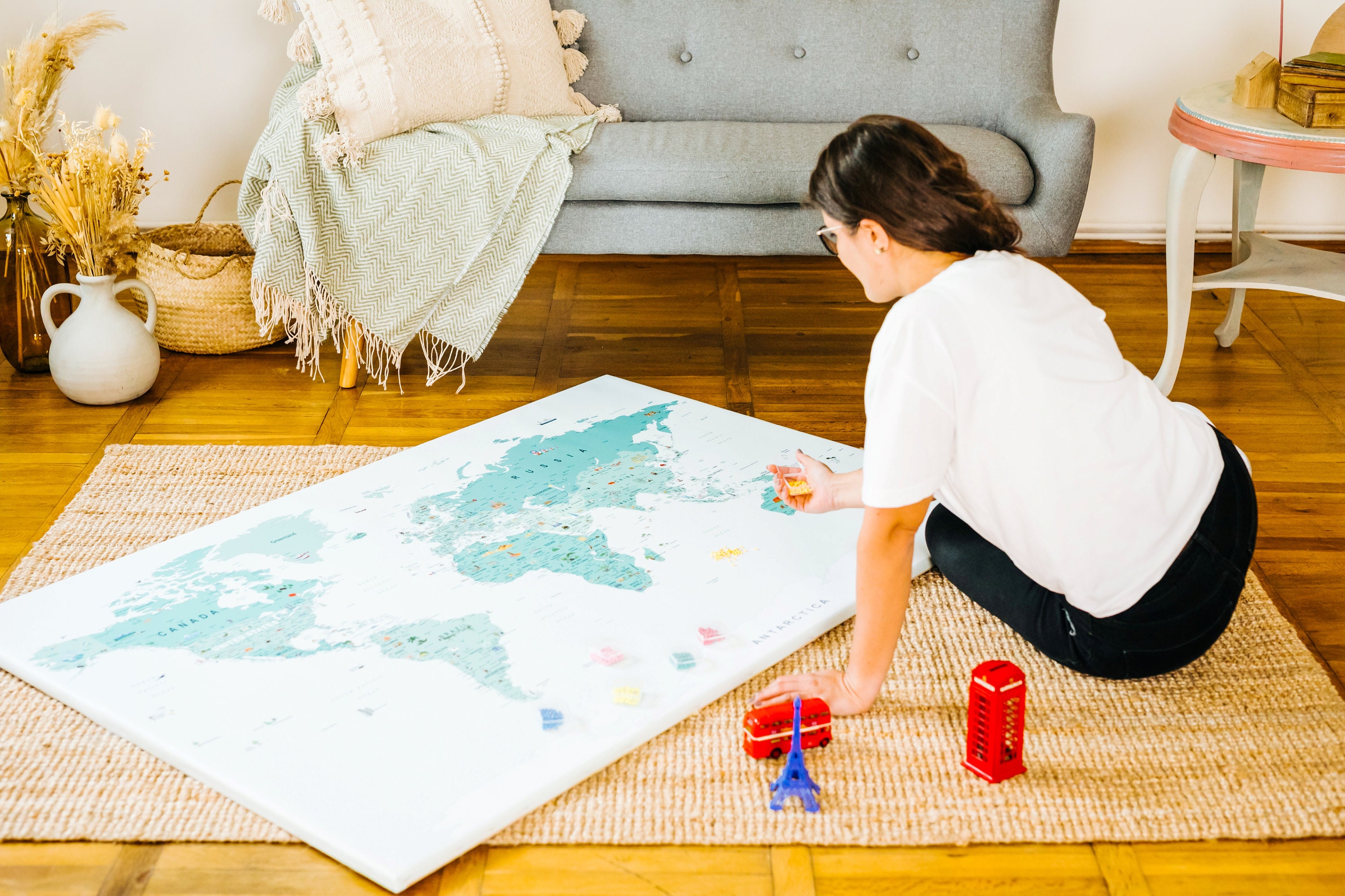 World Map Canvas and Poster. A Personalized Travel Map Perfect - Etsy