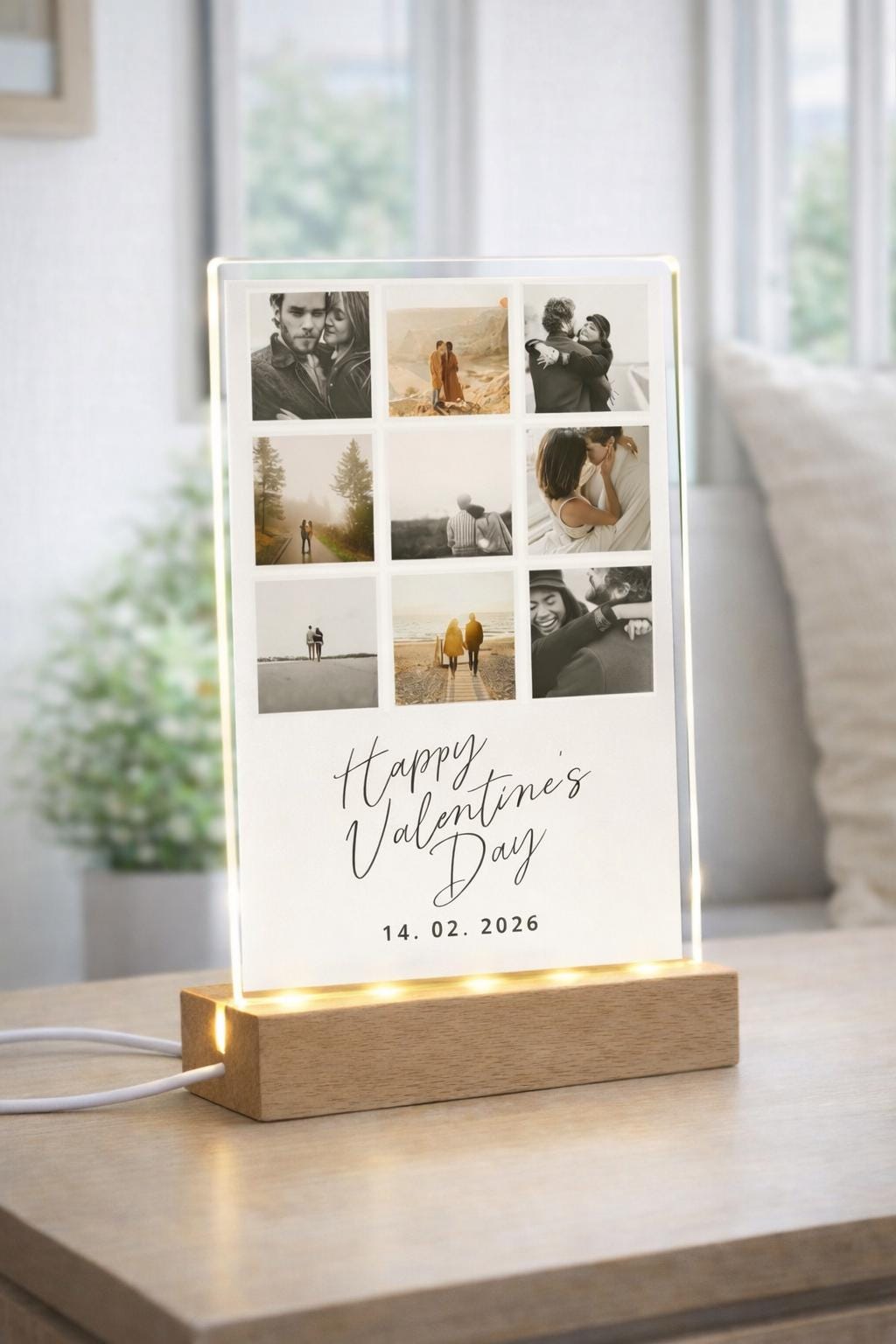 Custom Acrylic LED Night Light, Photo Collage Valentine’s Day Gift for ...