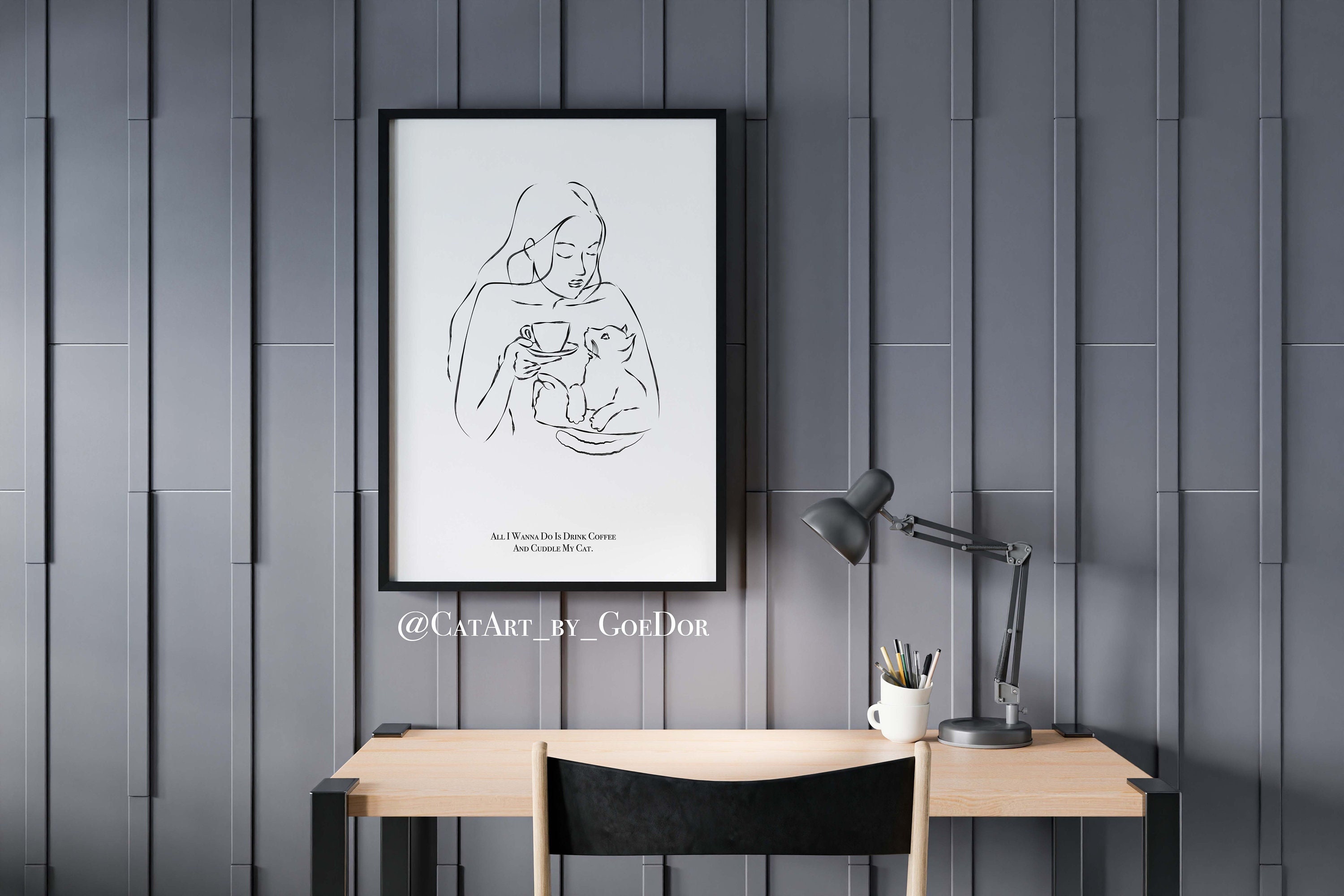 Cat Line Art, Minimal Cat, Cat Drawing, Cat Print, Cat Minimal Art ...
