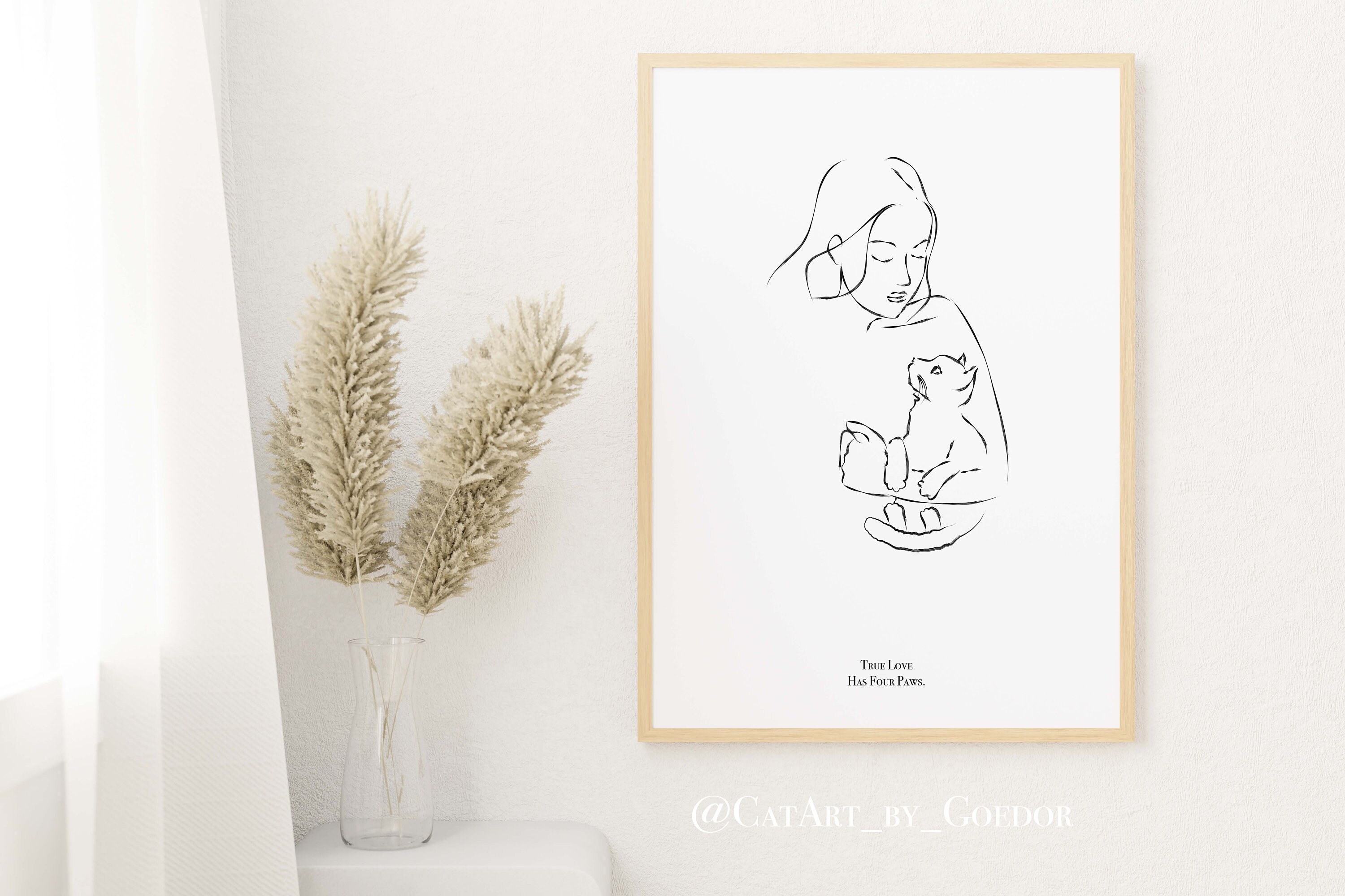 Cat Line Art, Minimal Cat, Cat Drawing, Cat Print, Cat Minimal Art ...