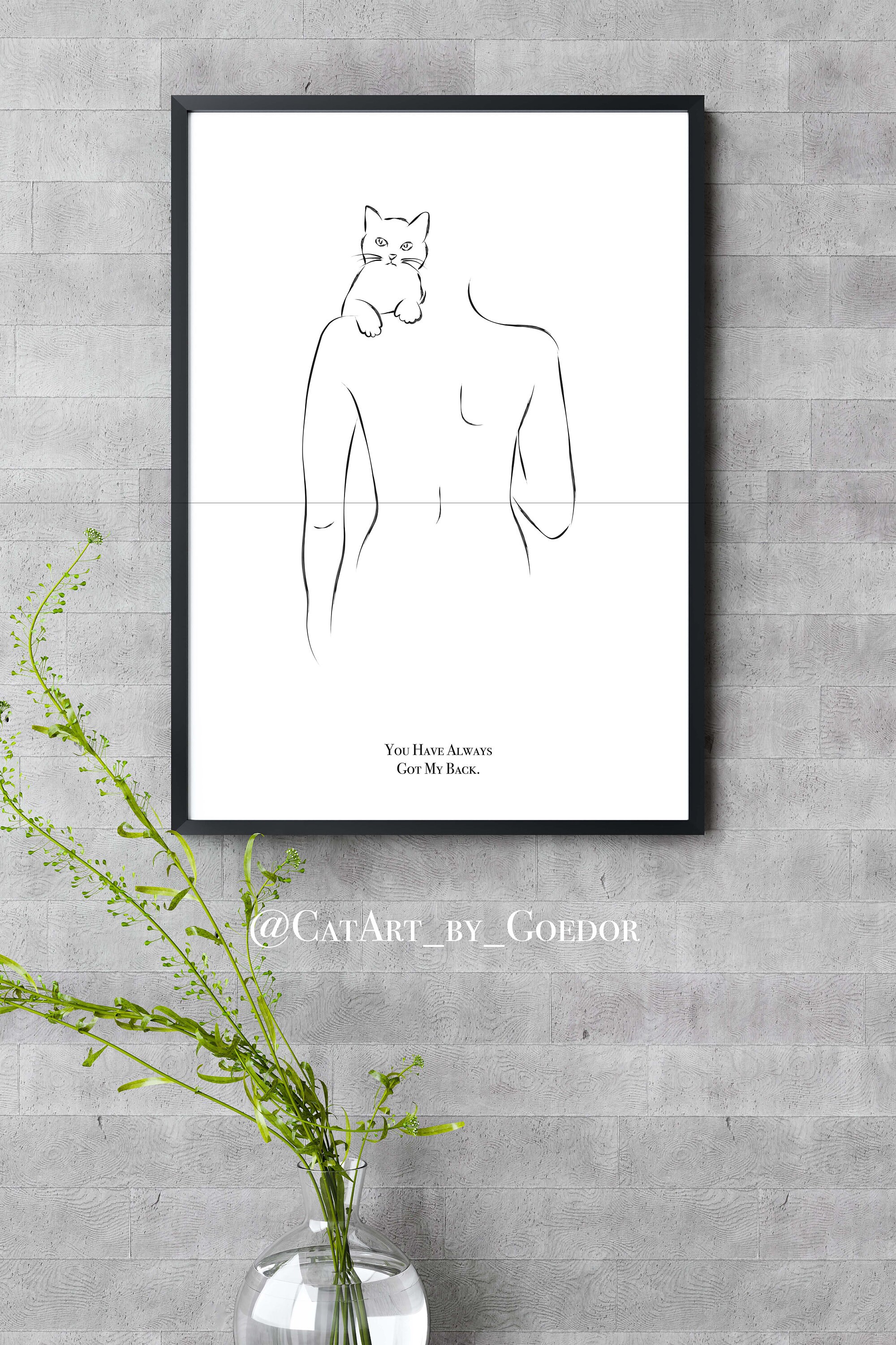 Cat Line Art Minimal Cat Cat Drawing Cat Print Cat Minimal - Etsy