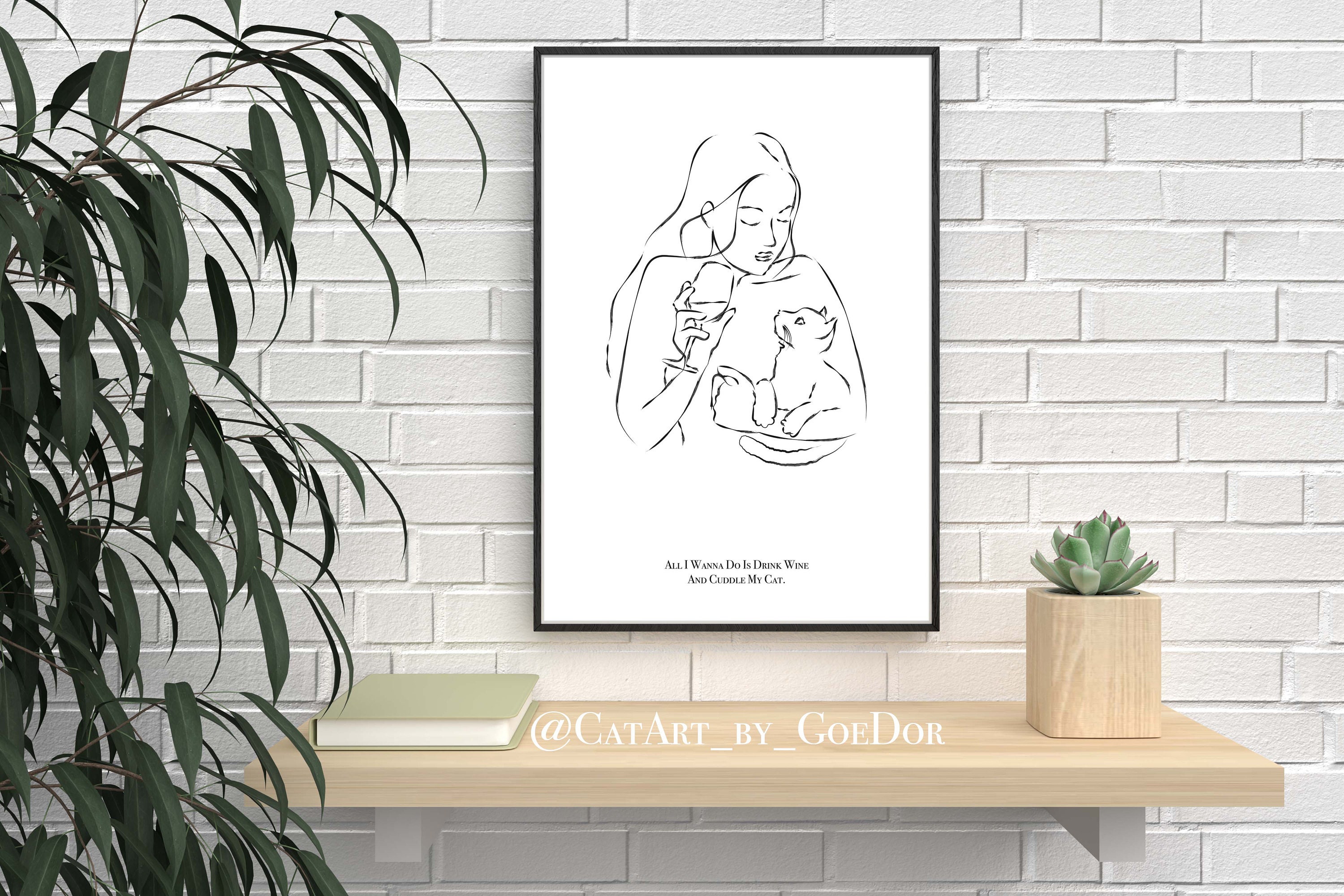 Cat Line Art Minimal Cat Cat Drawing Cat Print Cat Minimal - Etsy