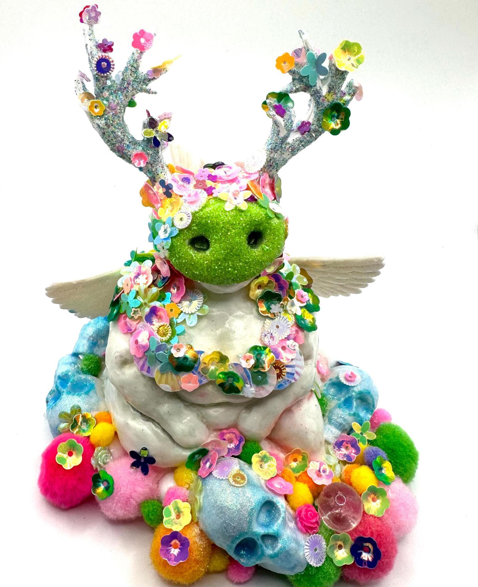 Gorgeous Fat Fae Flower Goddess With Skulls Original Body Positive Art ...