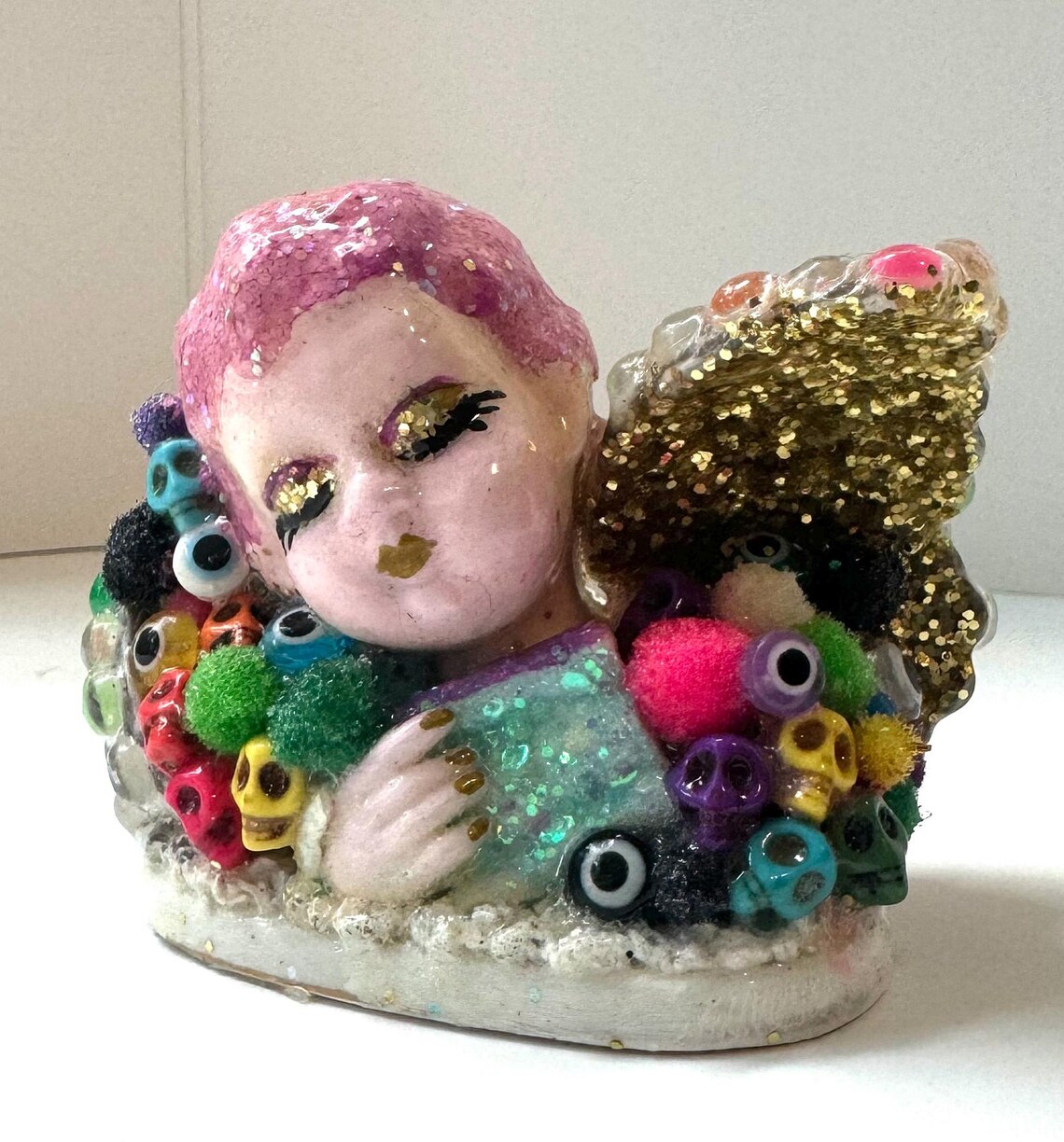 Upcycled Glitter Baby Angel Figurine – Goth Home Decor - Etsy