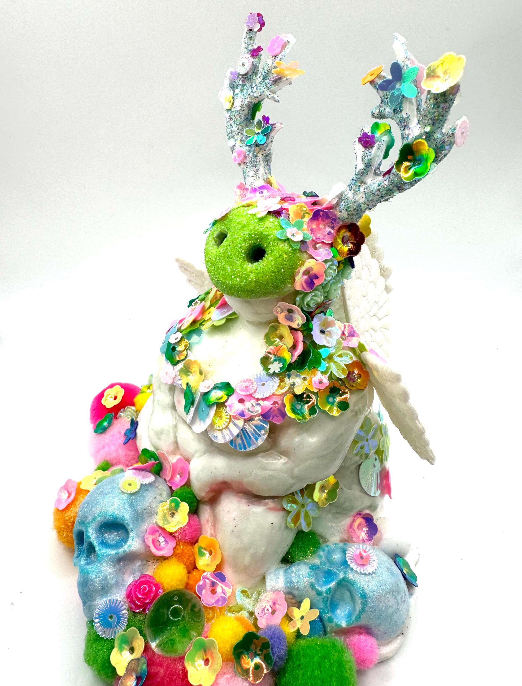 Gorgeous Fat Fae Flower Goddess With Skulls Original Body Positive Art ...