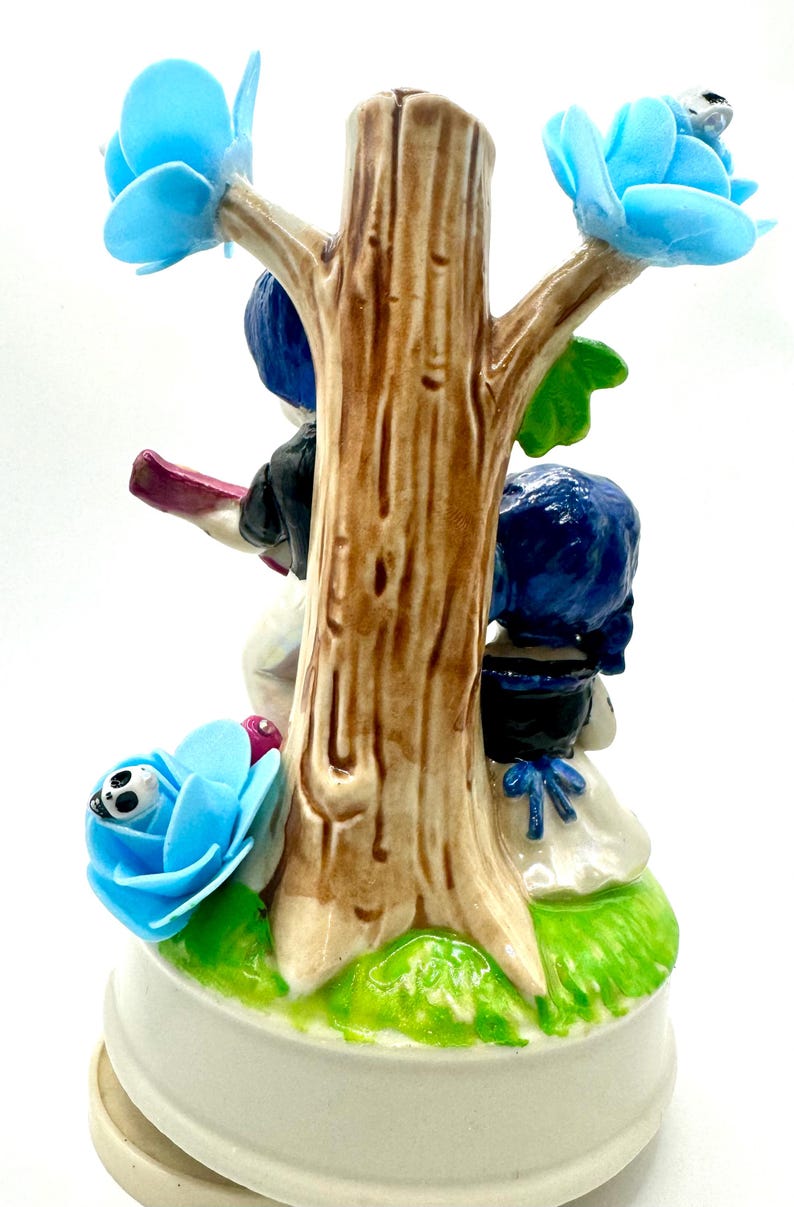 Goth Metal Punk Upcycled Figurine Music Box W Skulls, Flowers, and ...