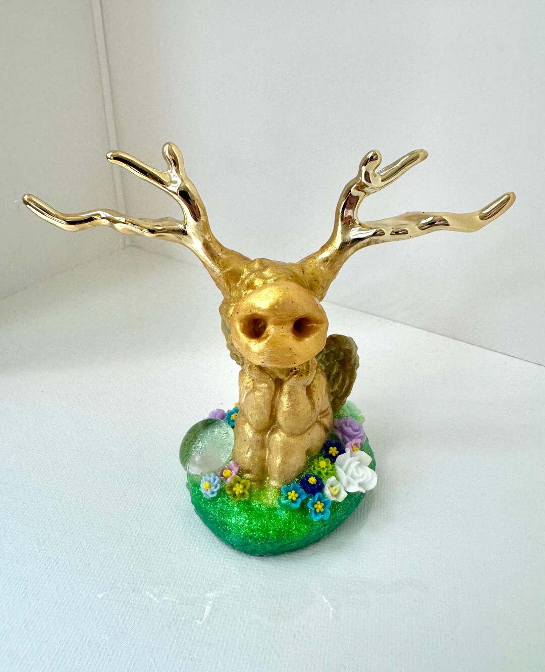 Golden Forest Fae Miniature With Antlers - Adorable and Spooky Nature ...